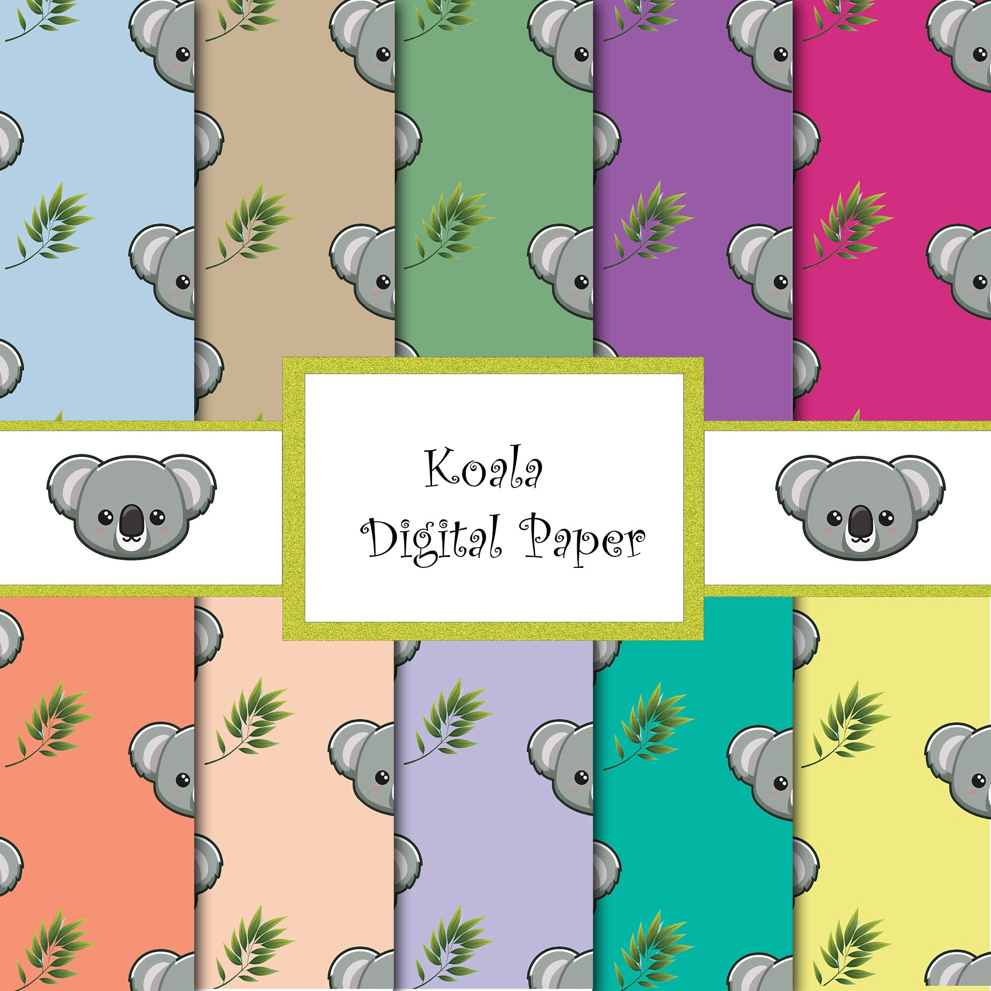 Papel Digital Koala Patrón Koala Papel Koala Fondo Koala - Etsy México