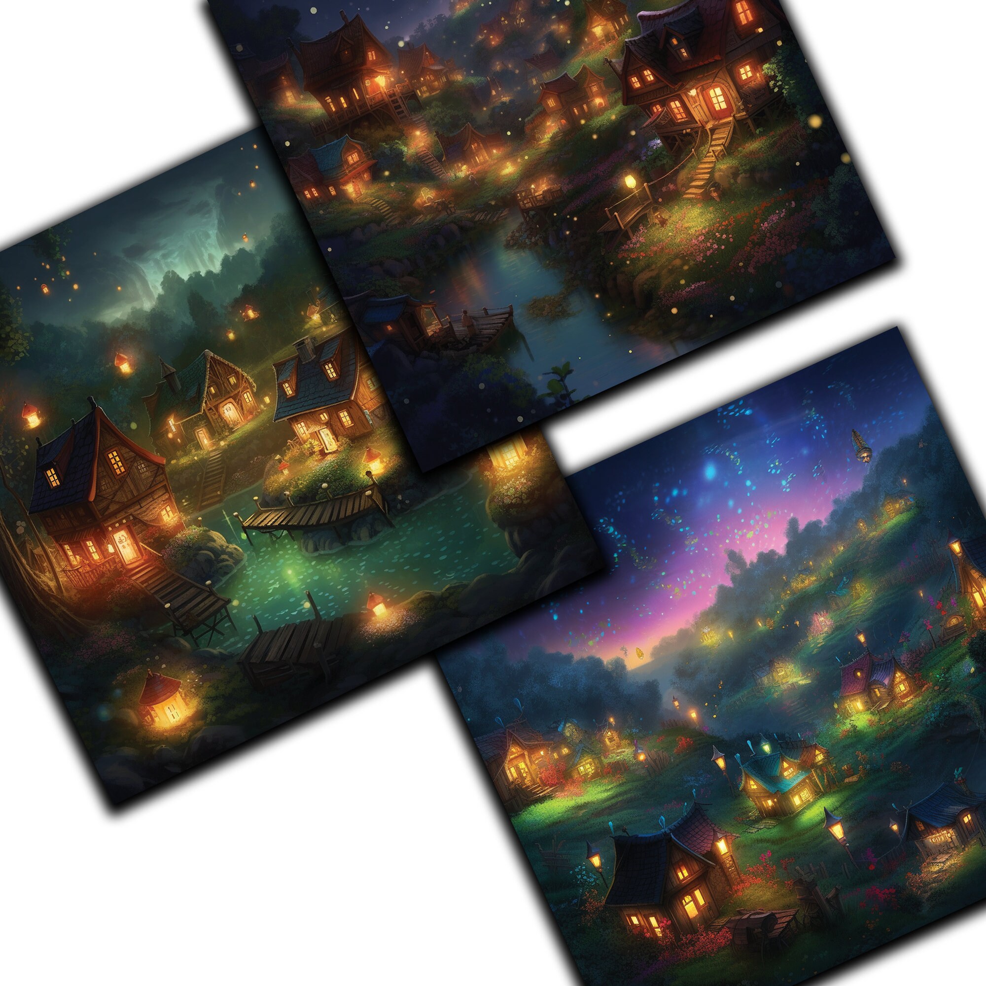 Fantasy Village Digital Paper Fantasy Background Village Background ...