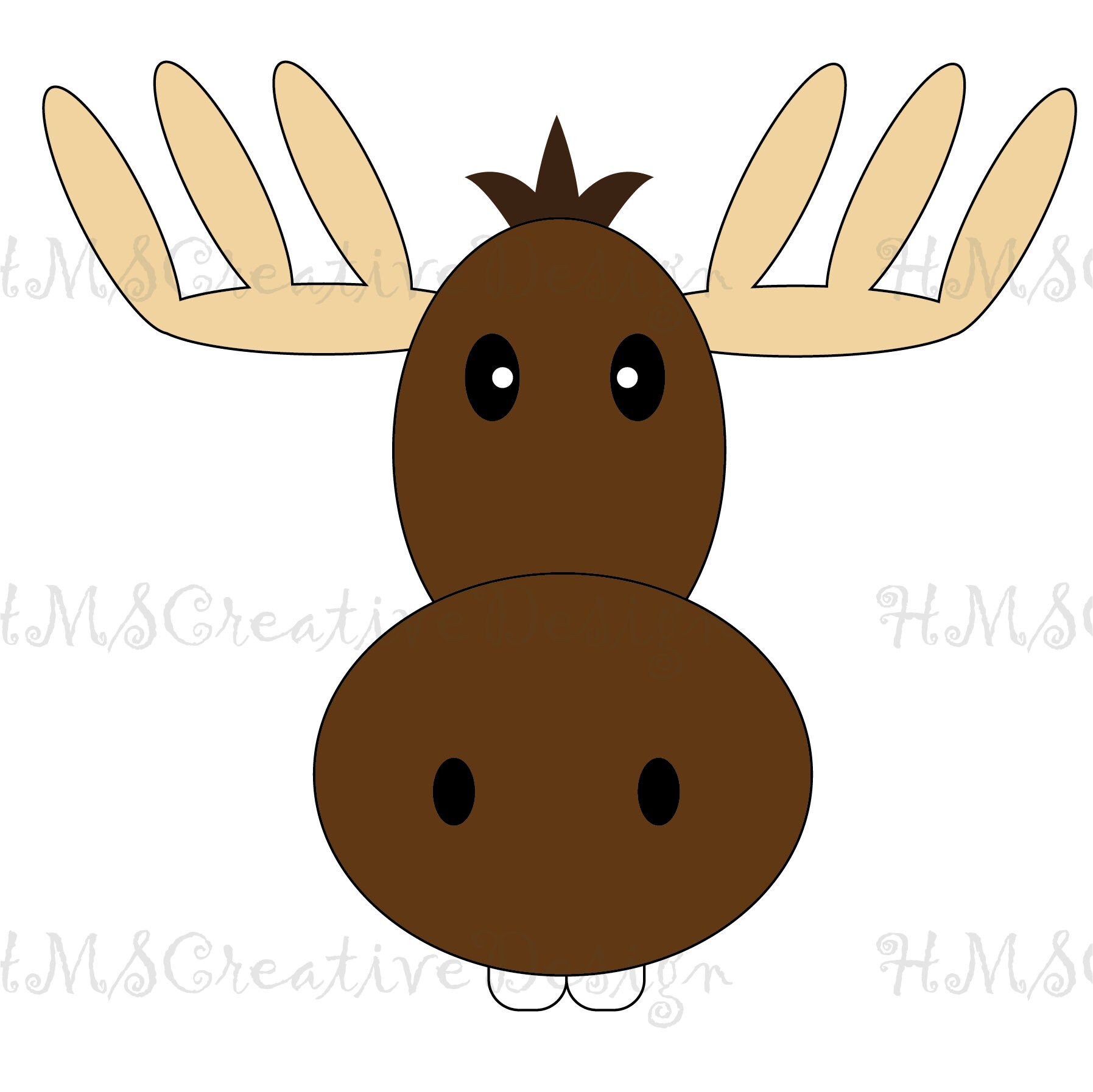 Moose Clipart Moose Cartoon Moose Illustration Moose Print - Etsy
