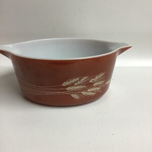 Pyrex Casserole Dish Burnt Orange Autumn Harvest Wheat Item 475-B - Etsy