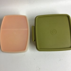 Vintage Tupperware Square Sandwich and Divided Snack Containers - Etsy