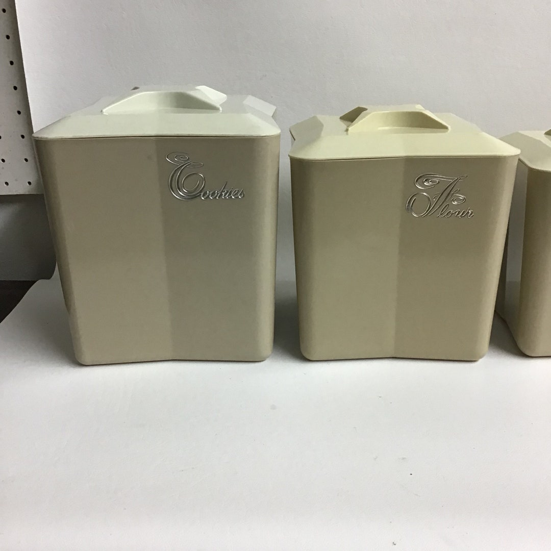 Vintage 1960’s Tan Nesting Plastic Canisters Complete Set - Etsy