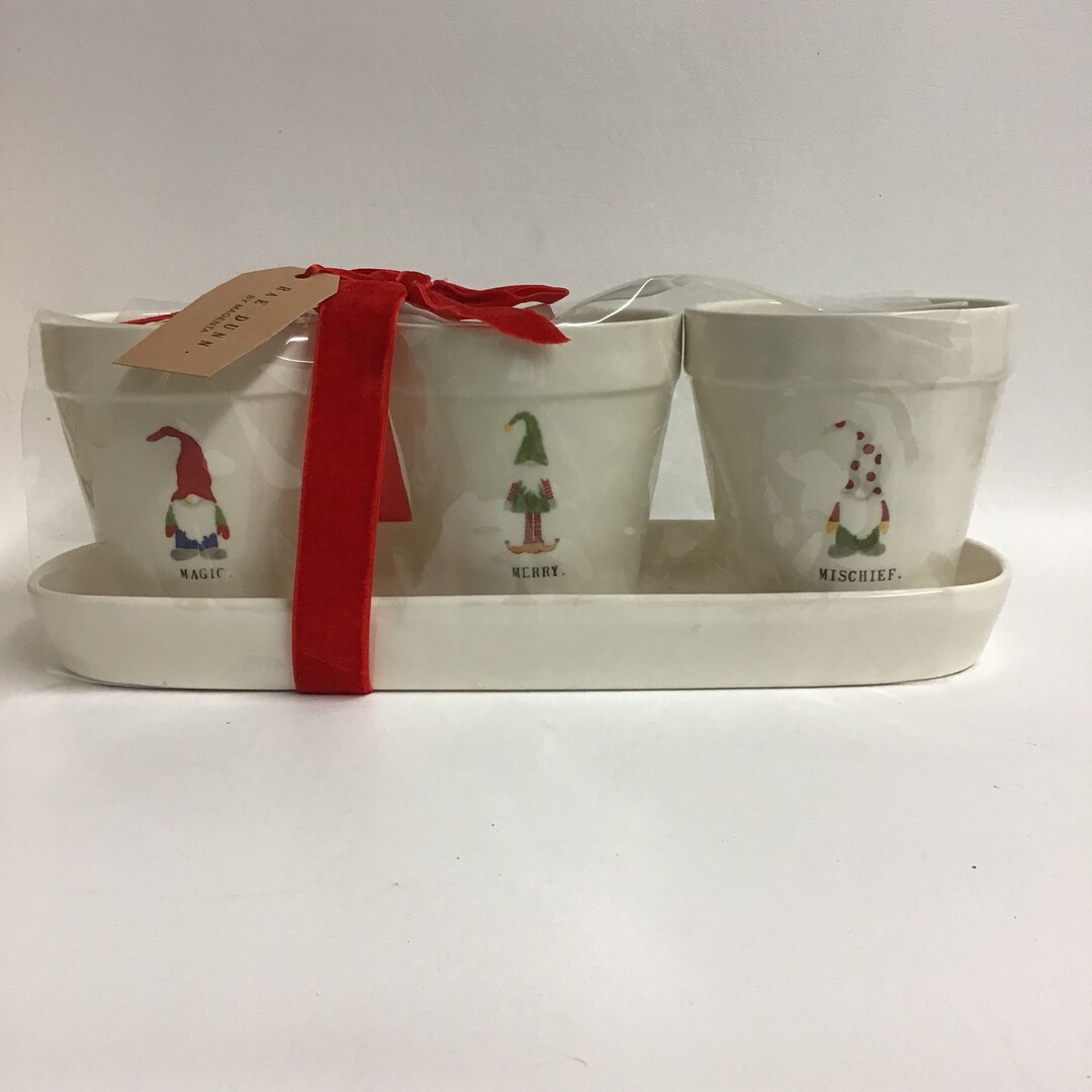 Rae Dunn Christmas Tri Pots - Etsy