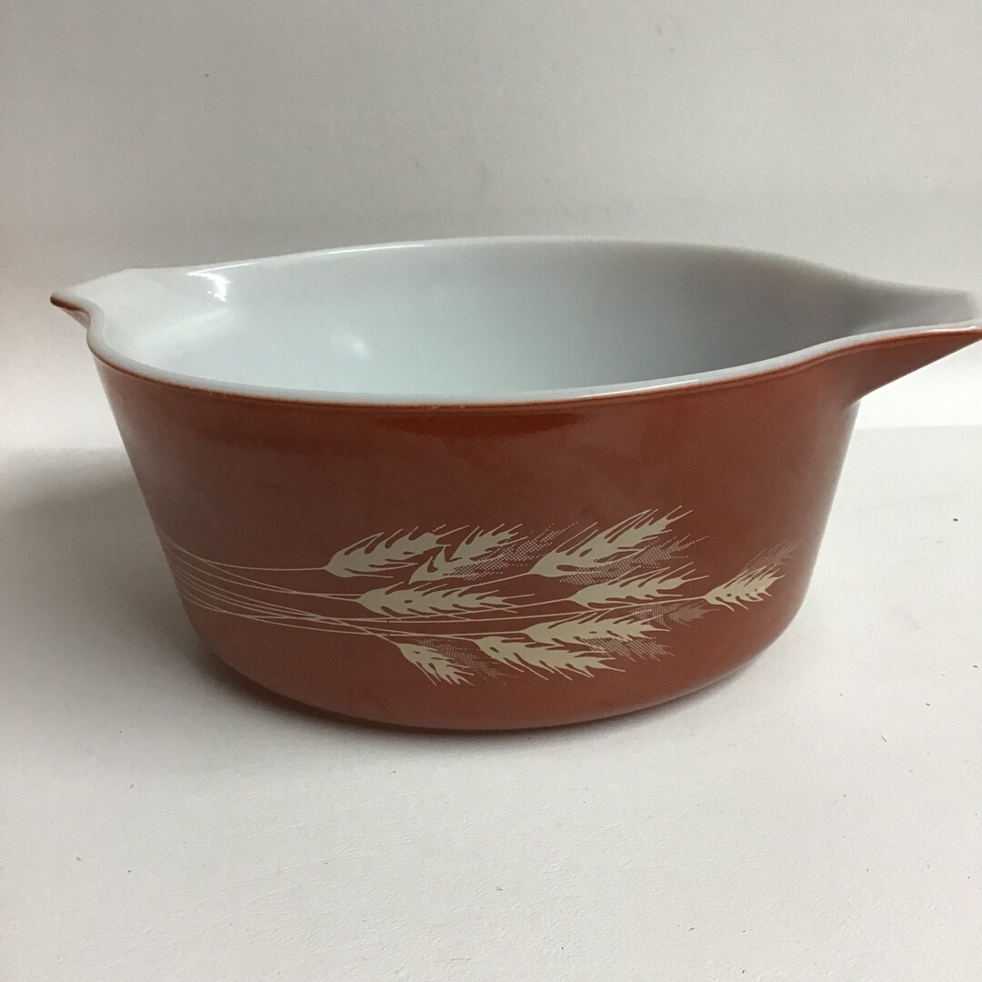 Pyrex Casserole Dish Burnt Orange Autumn Harvest Wheat Item 475-B - Etsy