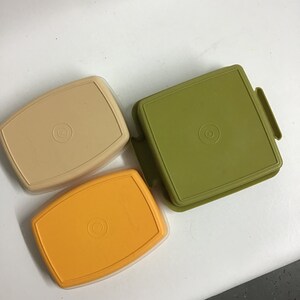 Vintage Tupperware Square Sandwich and Divided Snack Containers - Etsy