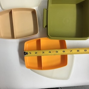 Vintage Tupperware Square Sandwich and Divided Snack Containers - Etsy