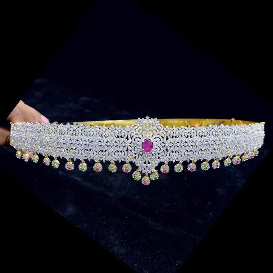 Sparkling American Diamond Hip Belt - Rhinestone Waist Chain, Crystal ...