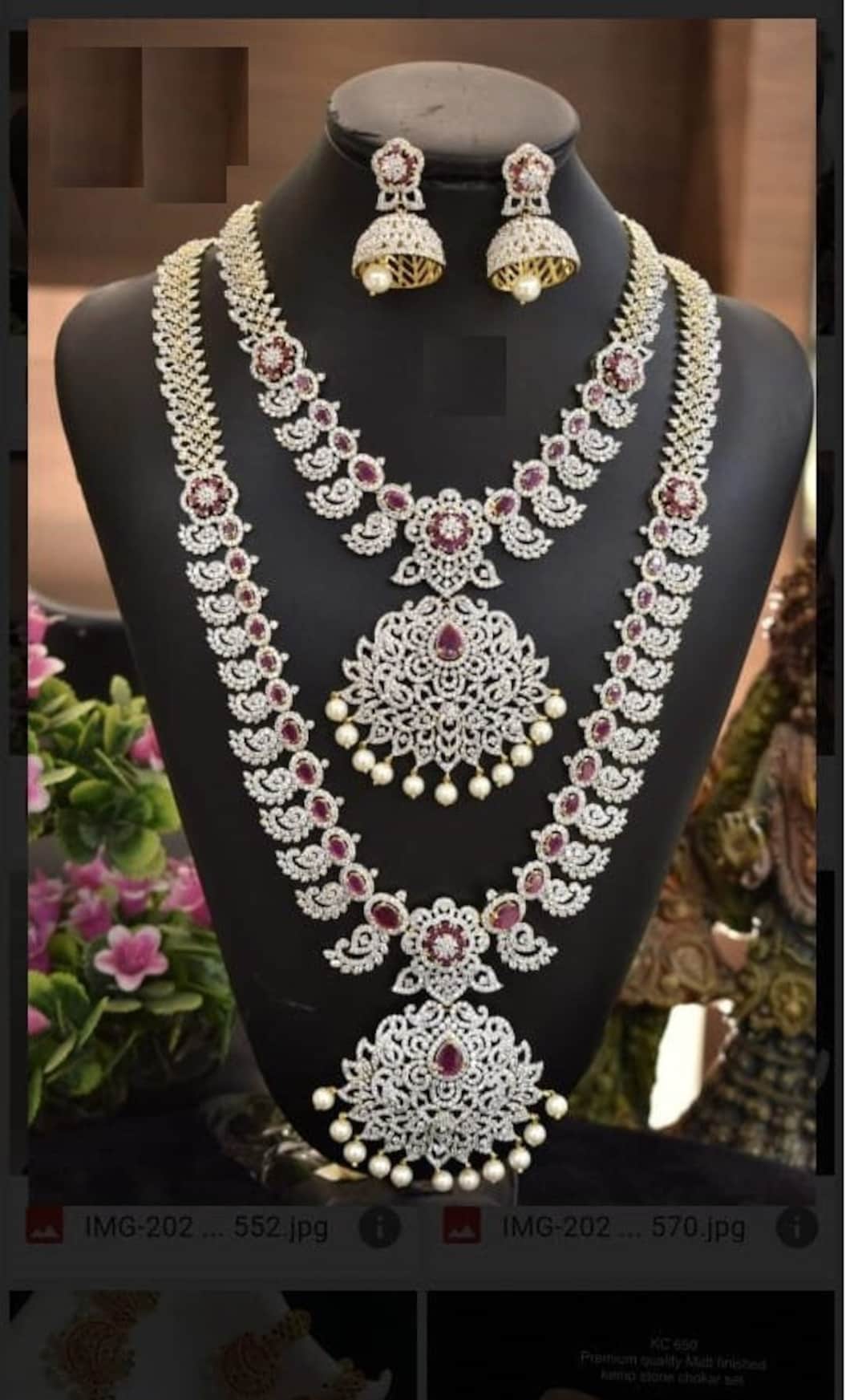 South Indian Bridal Necklace Set: Emerald, AAA Diamond, Zirconia - Etsy