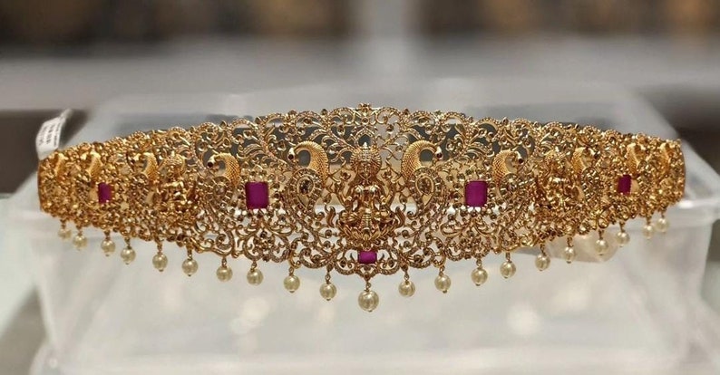 Vaddanam Gold Plated Kamarbandh, Golden Belly Chain, South Indian West ...