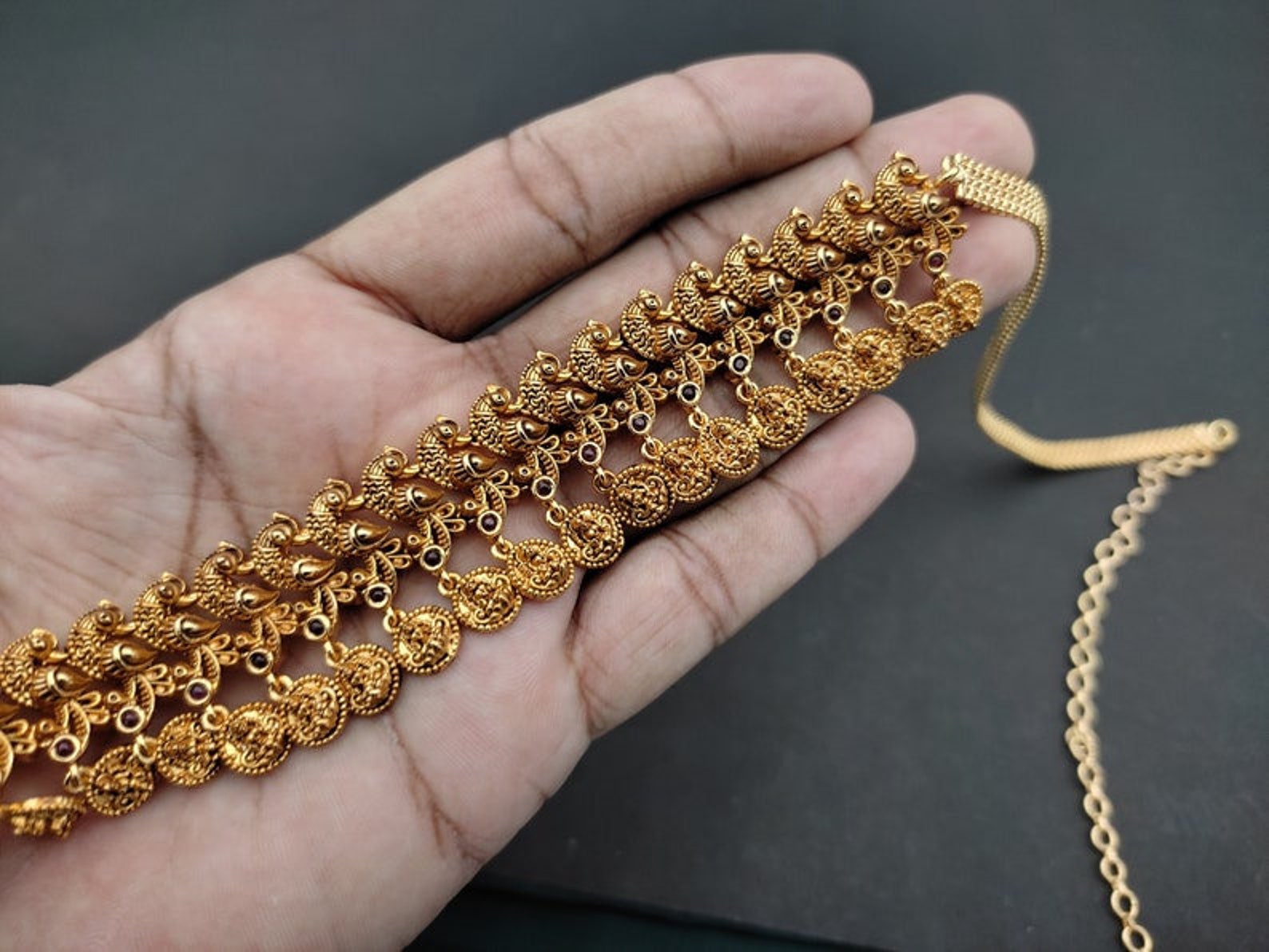 Antique Gold Plated Laxmi Waist Chain, Indian Bridal Jewelry - Etsy