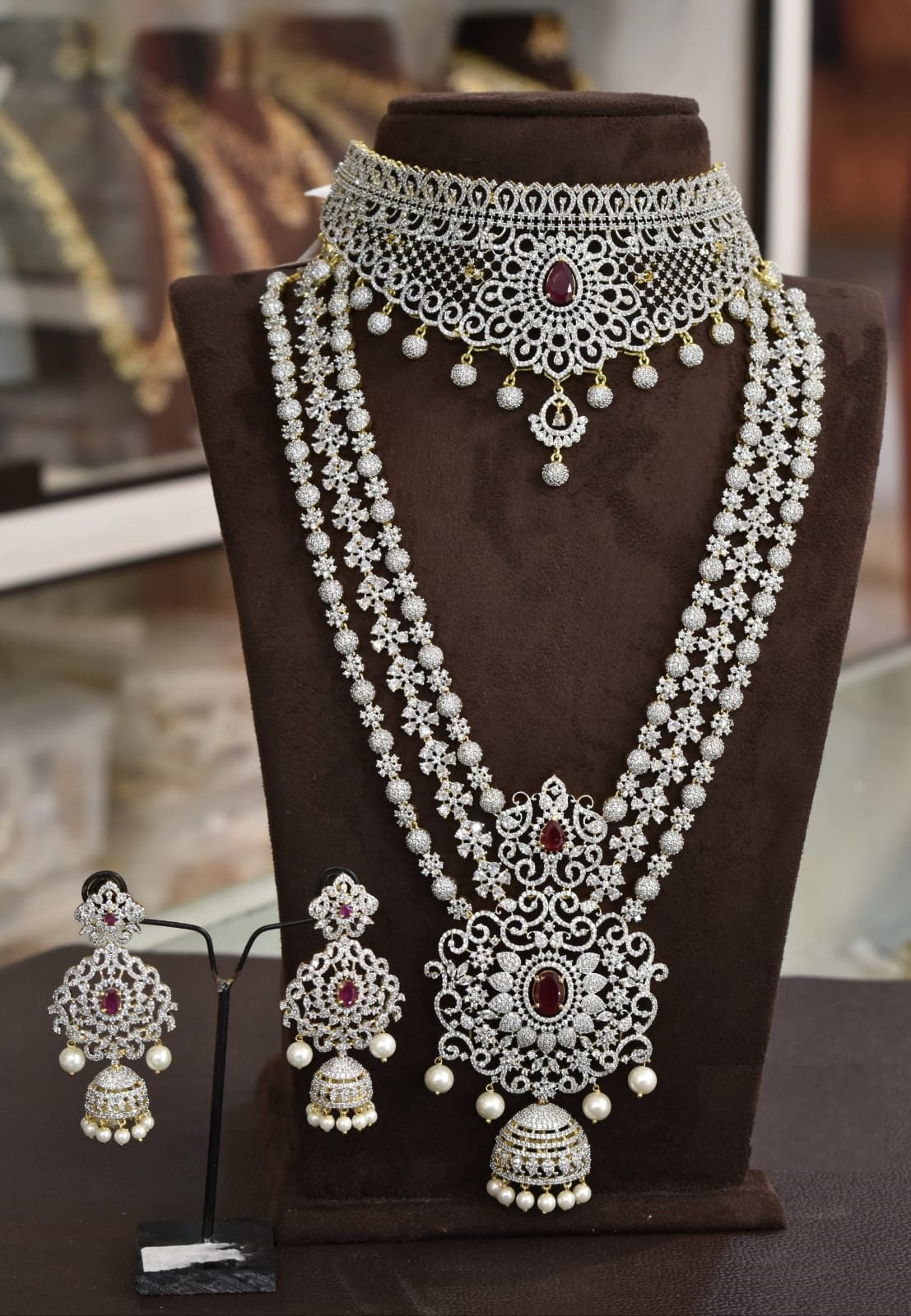 Elegant American Diamond Bridal Jewelry Set, Wedding Sparkle, Luxurious ...