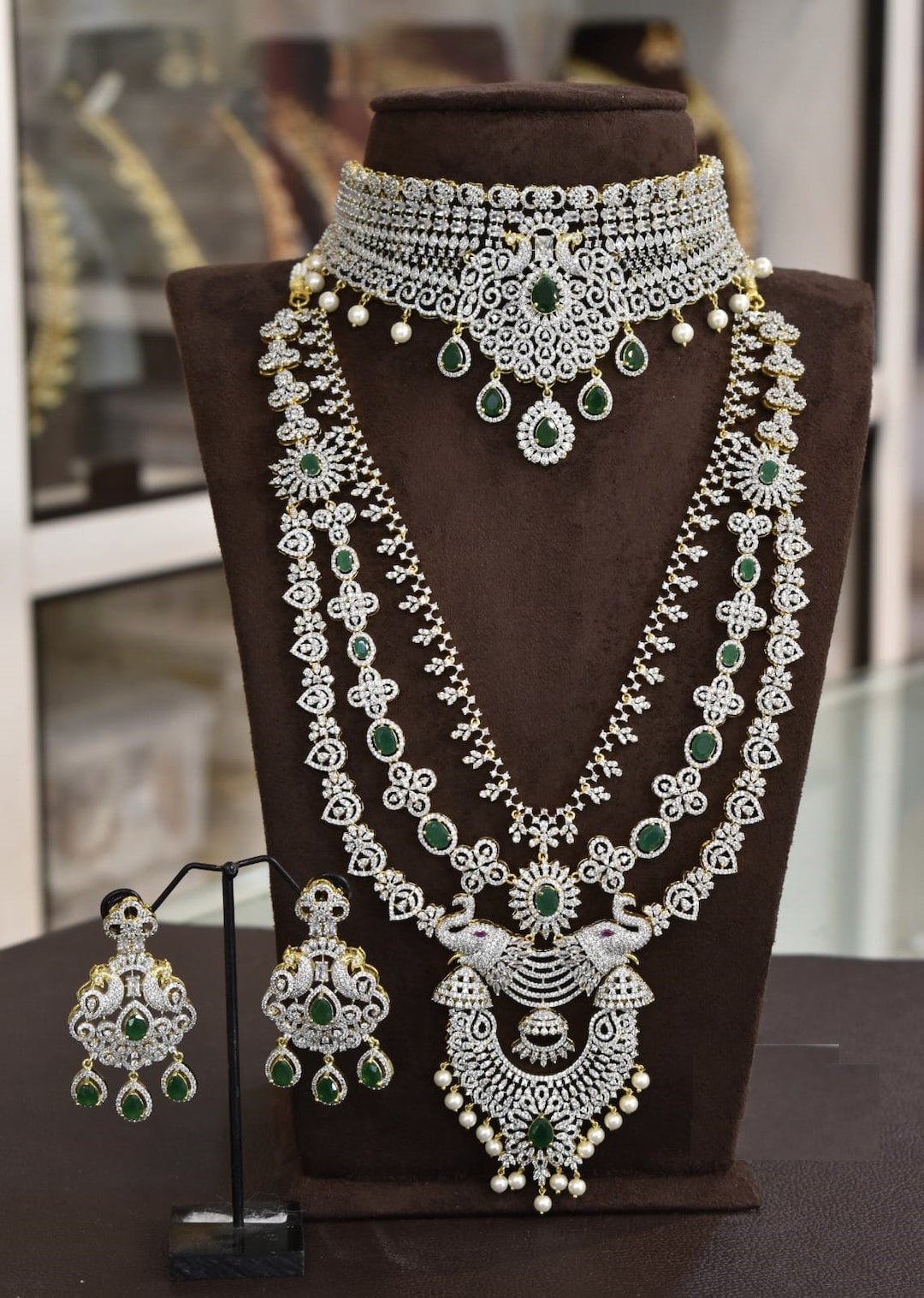 Elegant American Diamond Bridal Jewelry Set, Wedding Sparkle, Luxurious ...