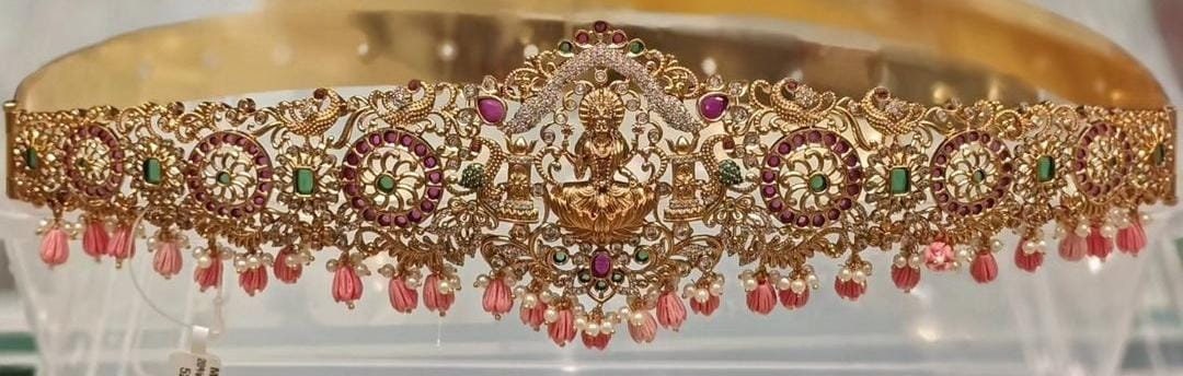 Vaddanam Gold Plated Kamarbandh, Golden Belly Chain, South Indian West ...