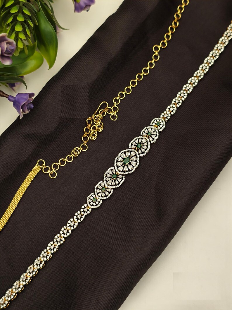 Gold Finish Bridal Hip Chain With AD Stone & Pearls - Etsy