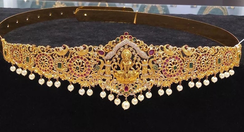 Vaddanam Gold Plated Kamarbandh, Golden Belly Chain, South Indian West ...