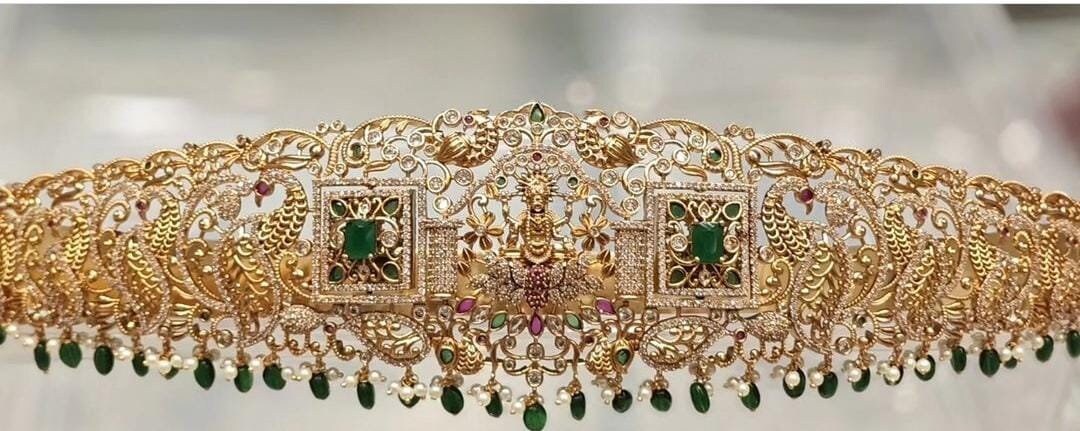 Vaddanam Gold Plated Kamarbandh, Golden Belly Chain, South Indian West ...