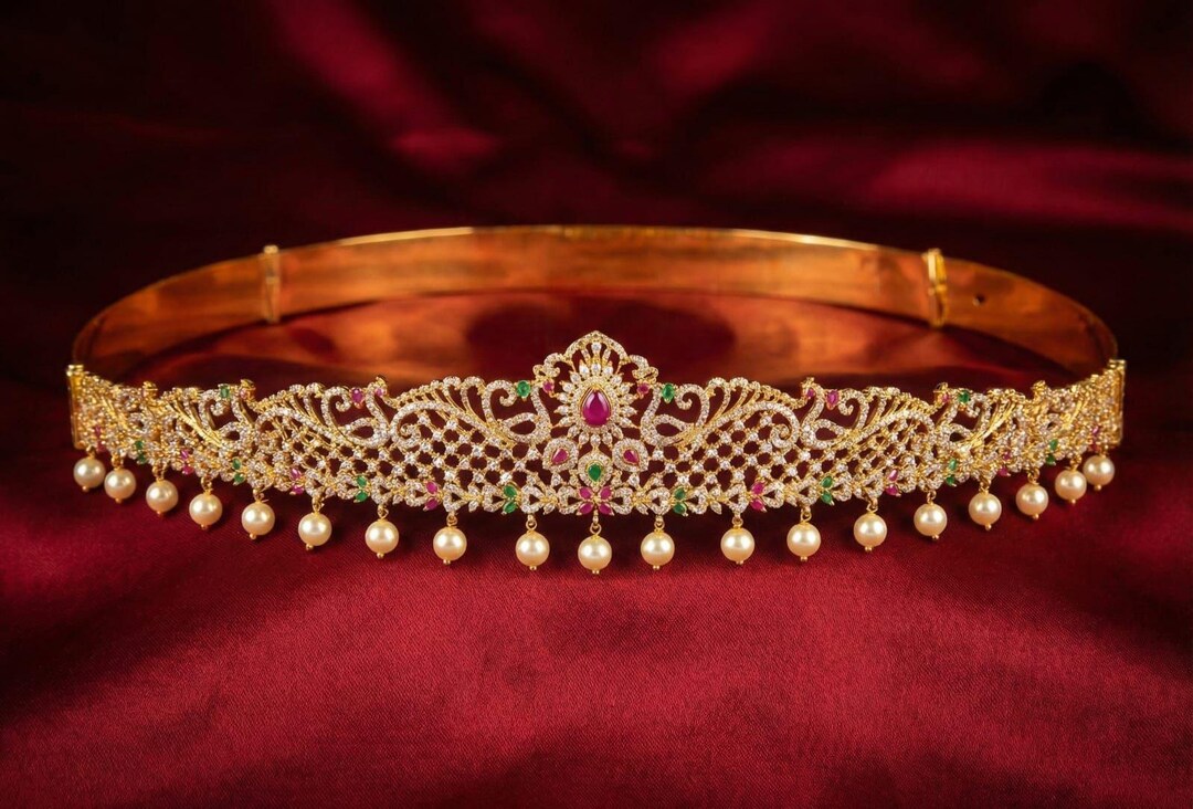 Exquisite Gold Vaddanam: A Blend of Timeless Tradition and Regal Grace ...