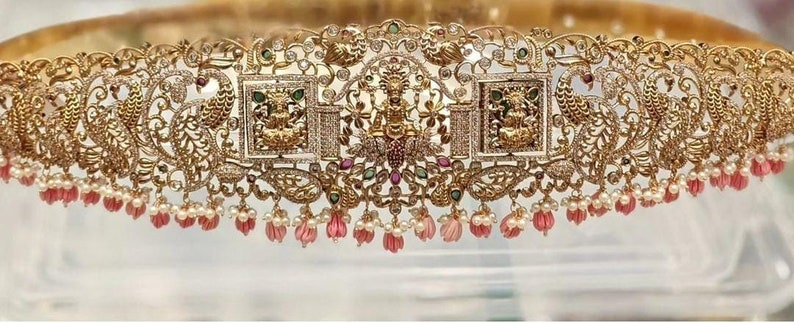 Vaddanam Gold Plated Kamarbandh, Golden Belly Chain, South Indian West ...