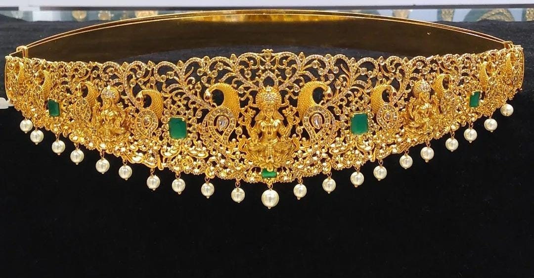 Vaddanam Gold Plated Kamarbandh, Golden Belly Chain, South Indian West ...