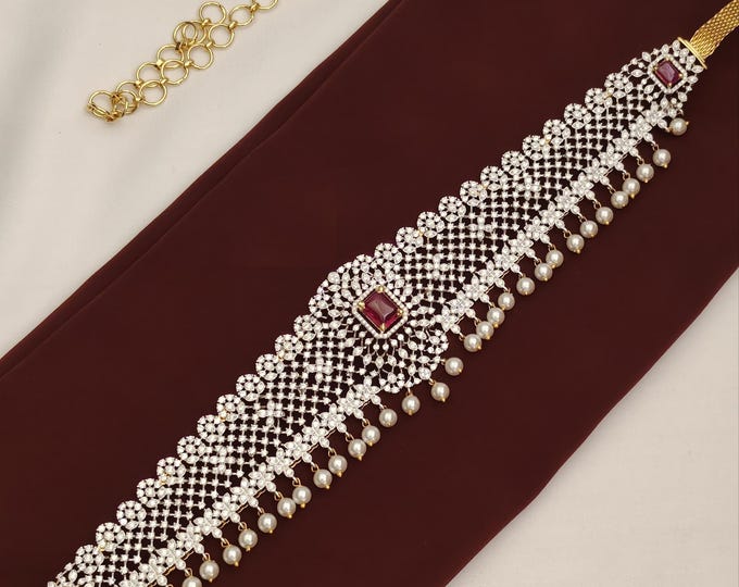 92.5 Silver Vaddanam, South Indian Style Vaddanam, Traditional Waist ...