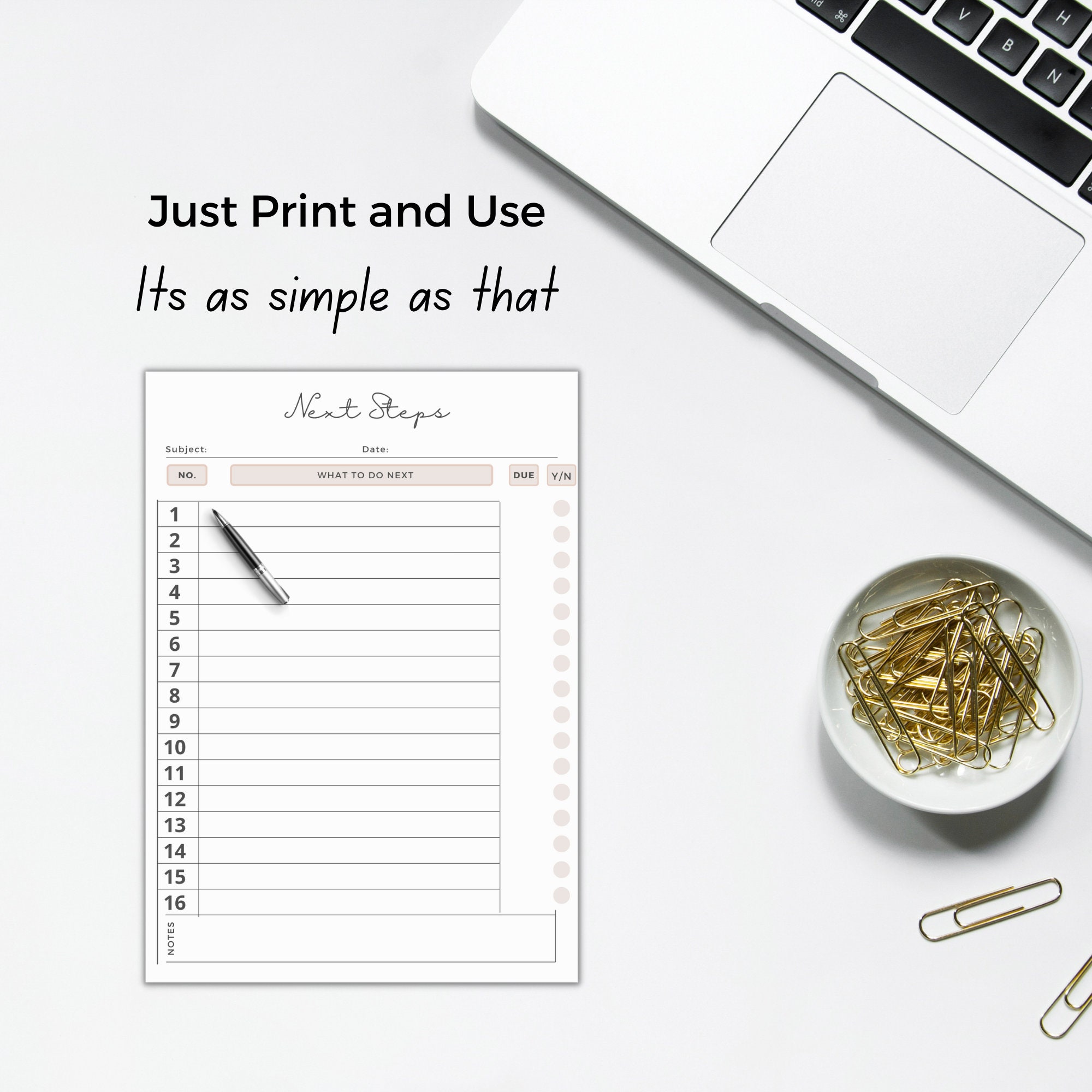 Next Steps ,printable to Do List Planner Page, Digital Download ...