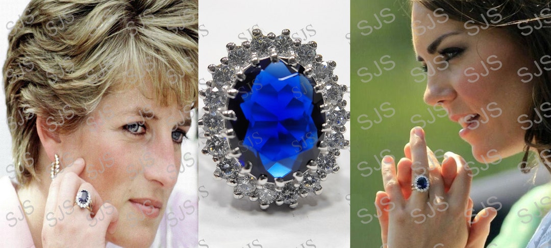 6 Carat Blue Sapphire Princess Diana Ring Princess Diana - Etsy