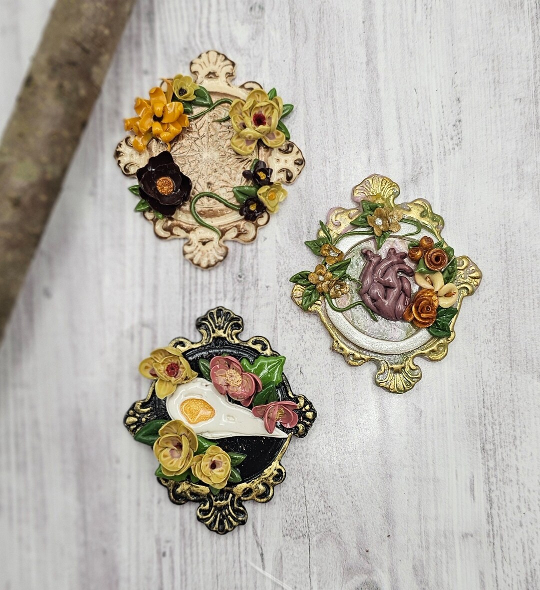 Framed Gothic Magnets Multiple Styles 2inch Handcrafted From Polymer ...