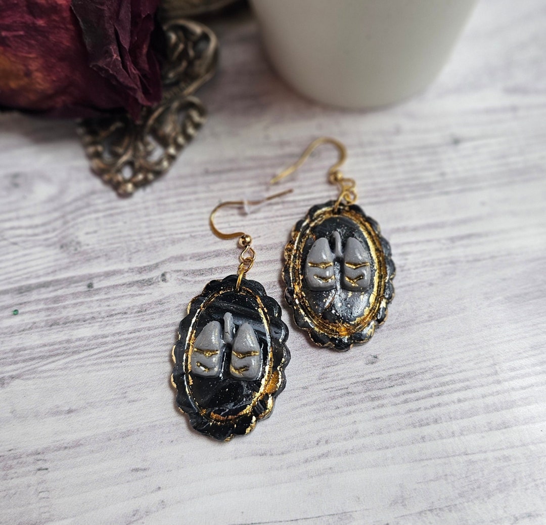 Human Lung Anatomy Earring, Multiple Styles Creepy Cute Handcrafted ...