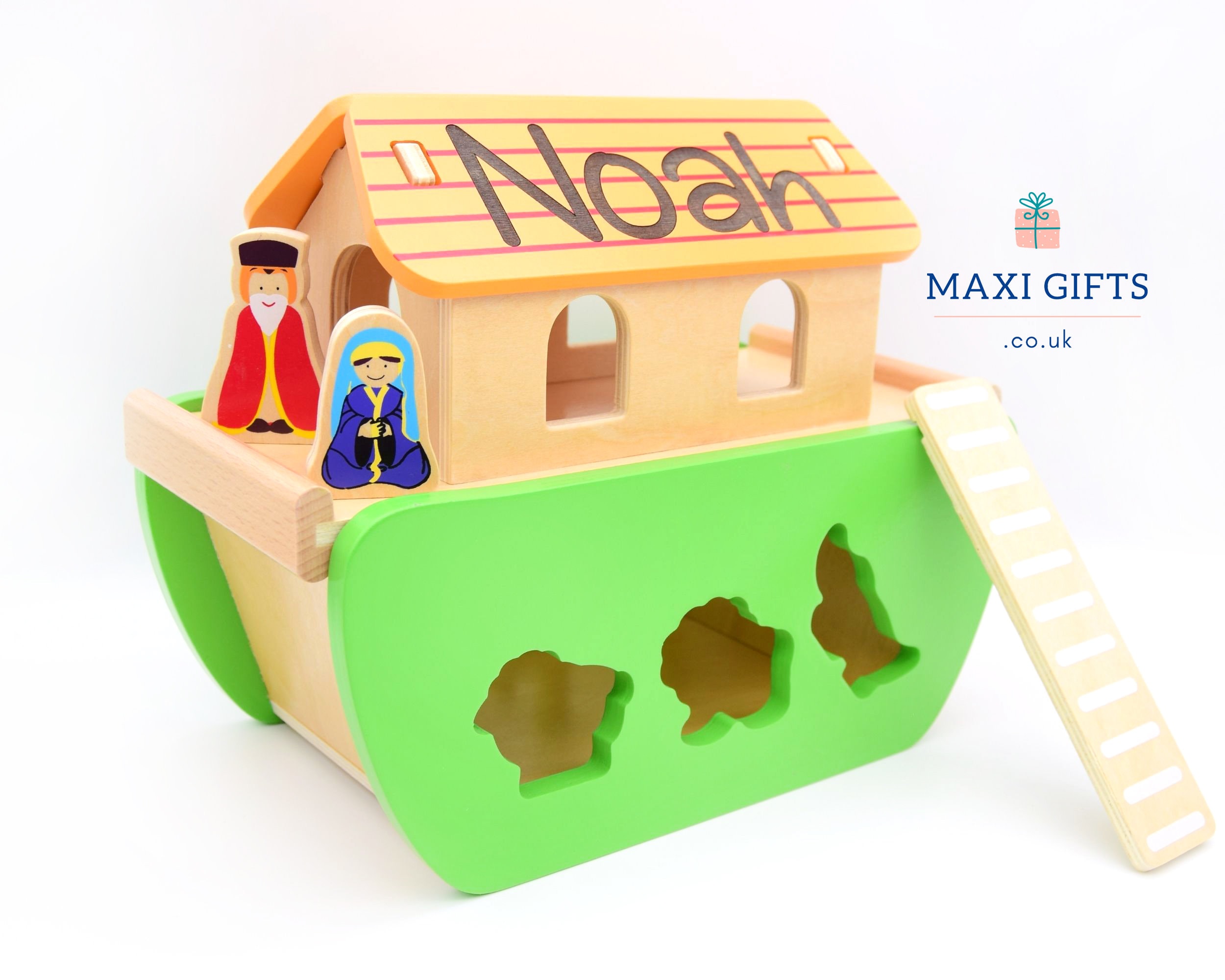 Personalised Wooden Noah's Ark | Shape Sorter Gifts | Toddler Birthday ...