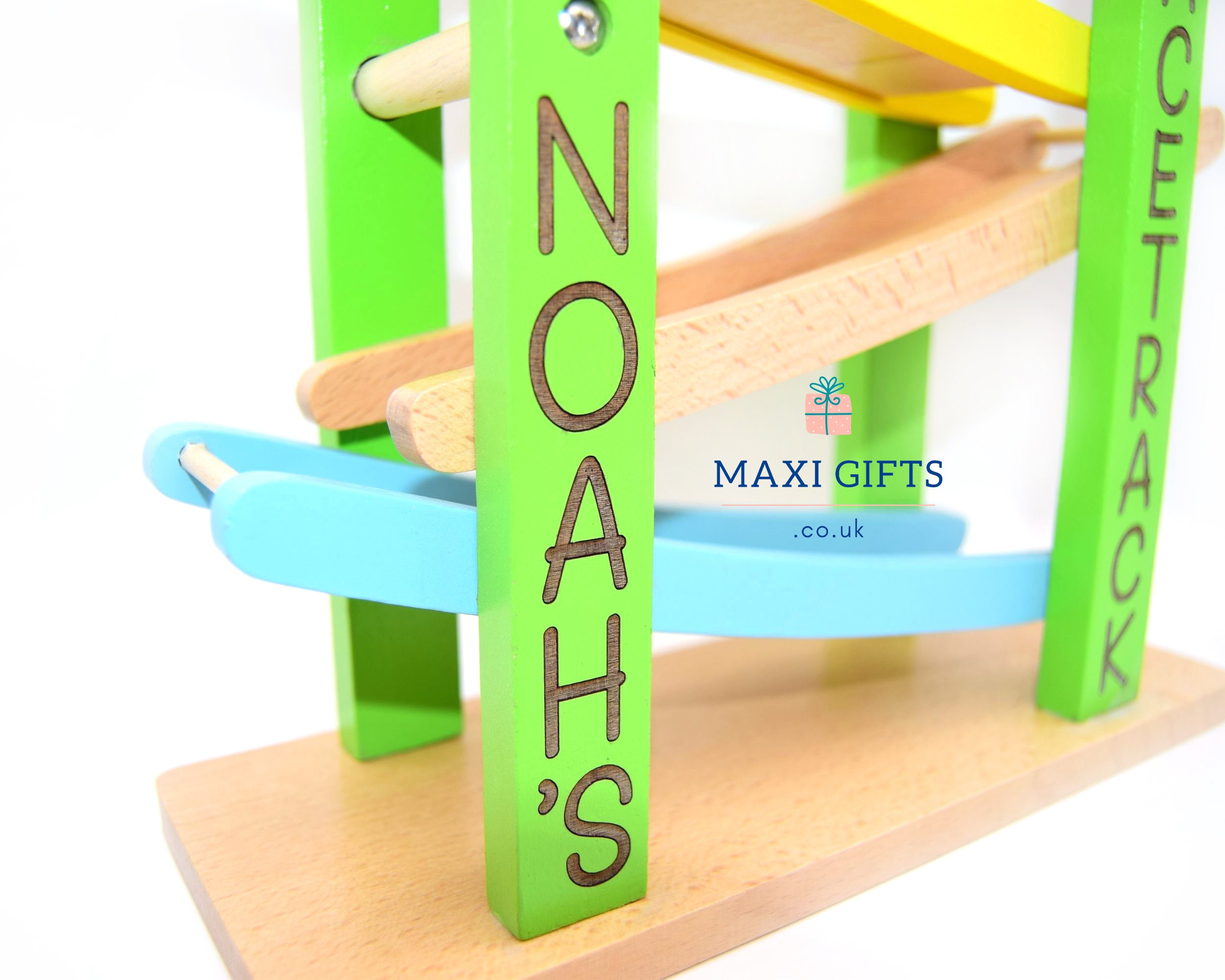 Personalised Wooden Car Ramp Racer Toy Set Personalised - Etsy