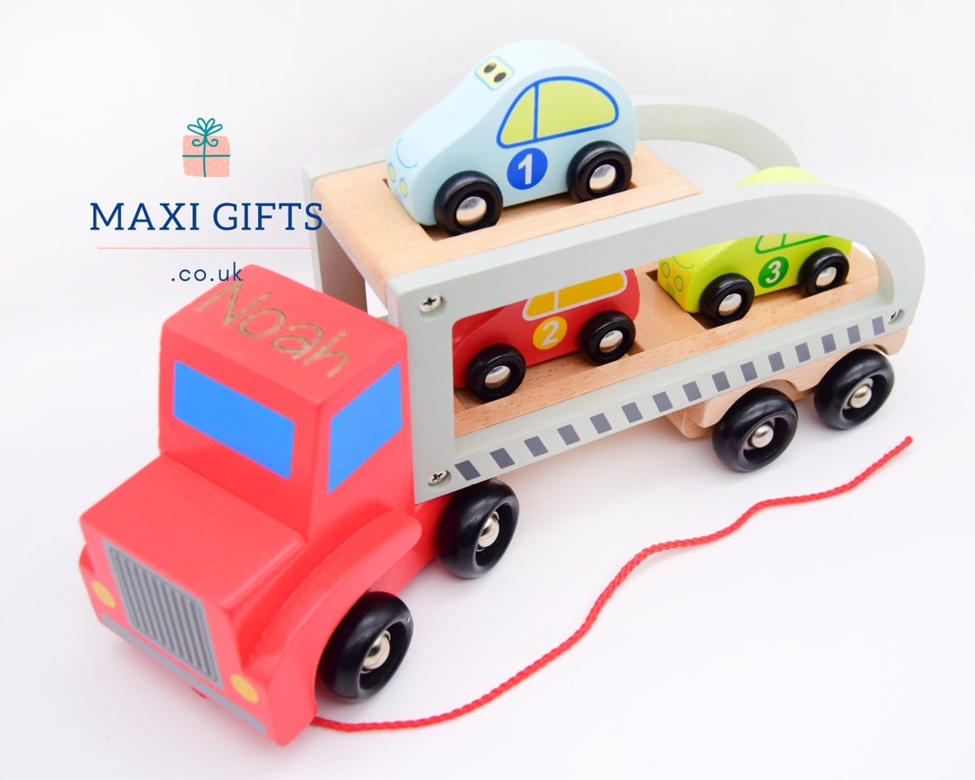 Personalised Wooden Toys Car Transporter | Personalised Gifts ...