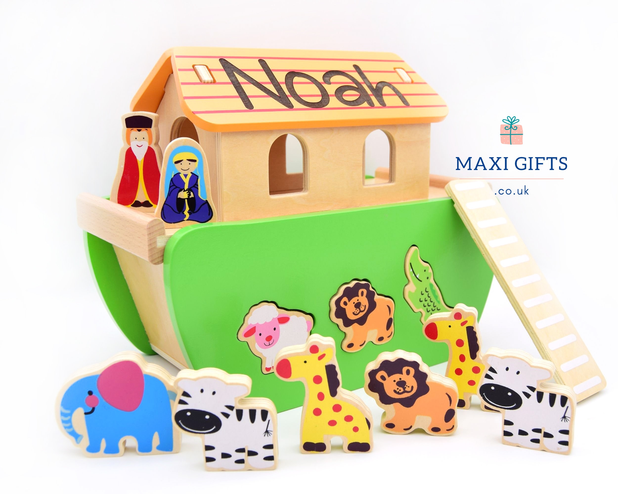 Personalised Wooden Noah's Ark | Shape Sorter Gifts | Toddler Birthday ...