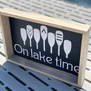 On Lake Time Sign | Lake Sign | Cabin Sign | Lake House Sign | Lake ...