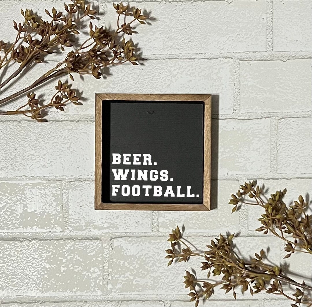 Beer. Wings. Football. Sign | Football Sign | Tiered Tray Sign | Mini ...