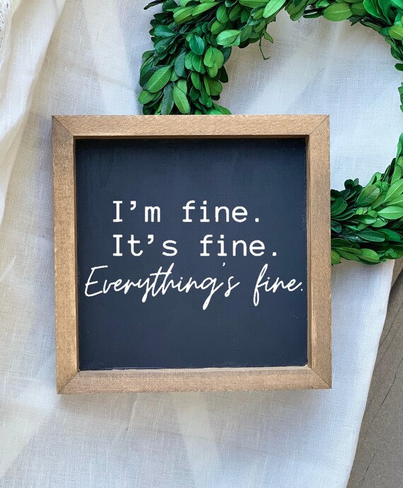 Its Fine Its Fine Everything is Fine Sign Tiered Tray | Etsy