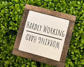 Working Hard Sign - Etsy