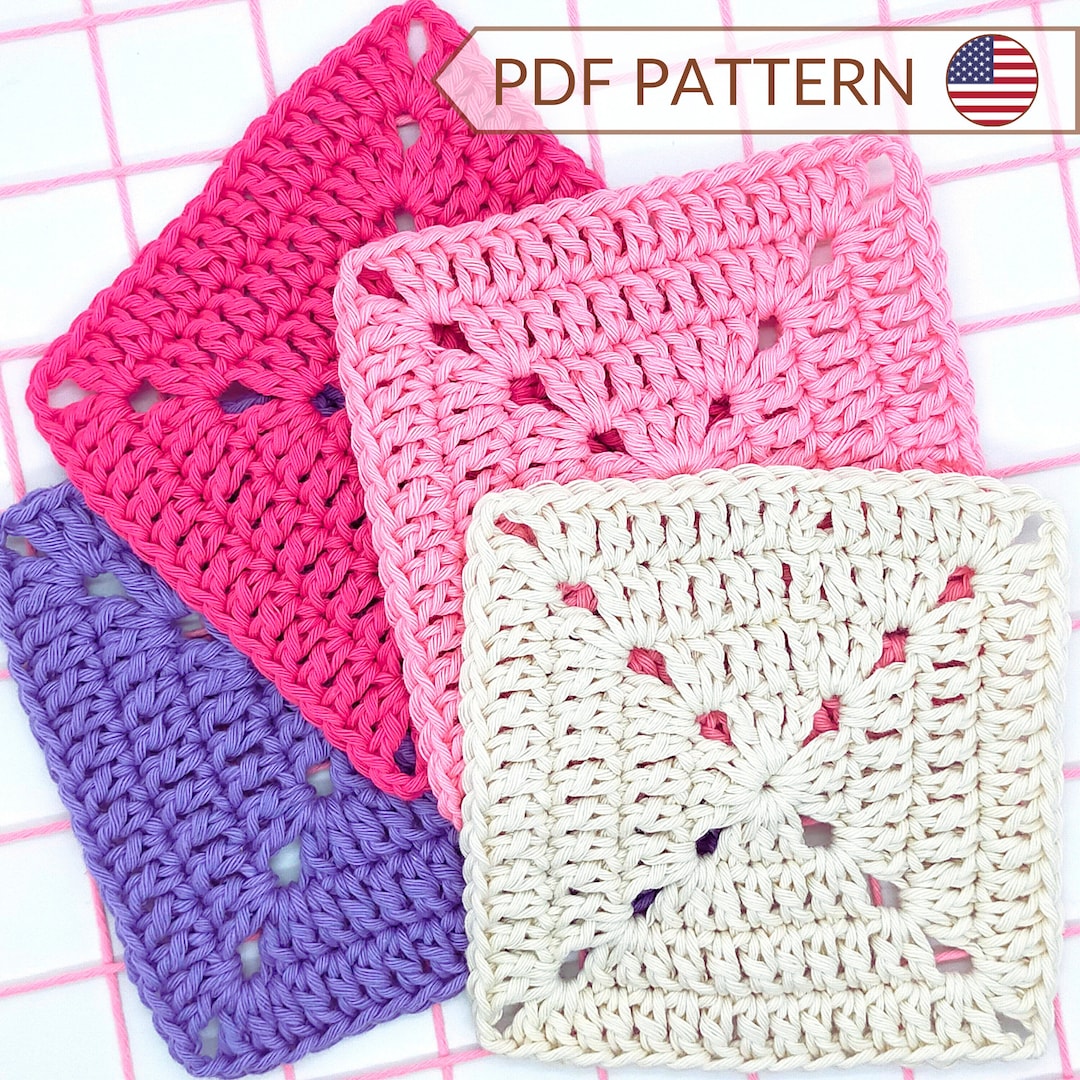Solid Double Crochet Granny Square Pattern, How to Crochet a Granny Square, Beginner, Blanket ...