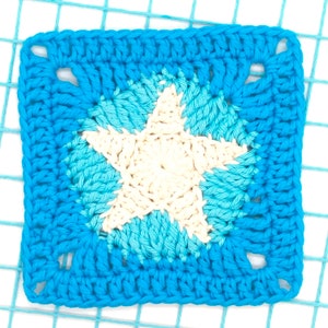 Star Granny Square Crochet Pattern for Blankets, Sky Granny Square ...