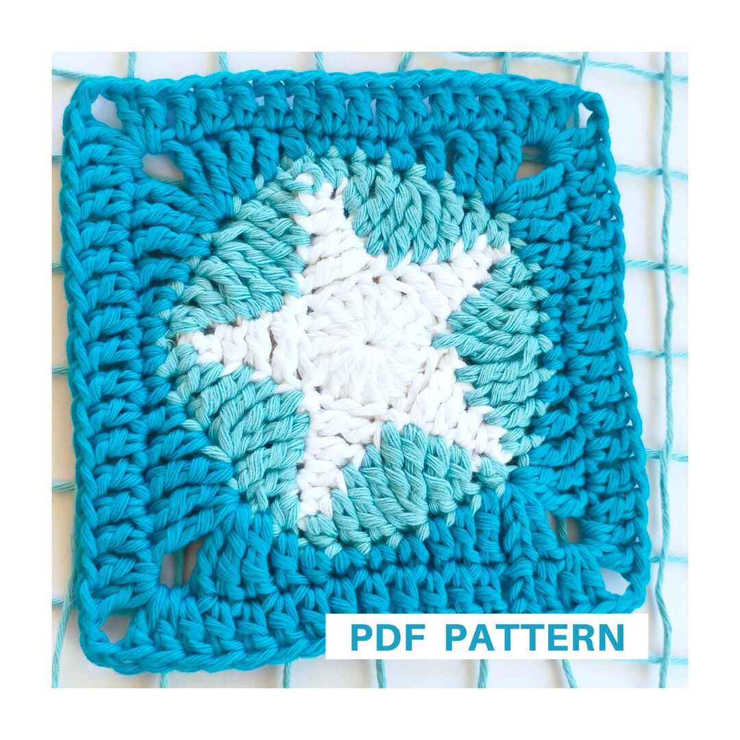 Star Granny Square Crochet Pattern for Baby Blankets Sky - Etsy
