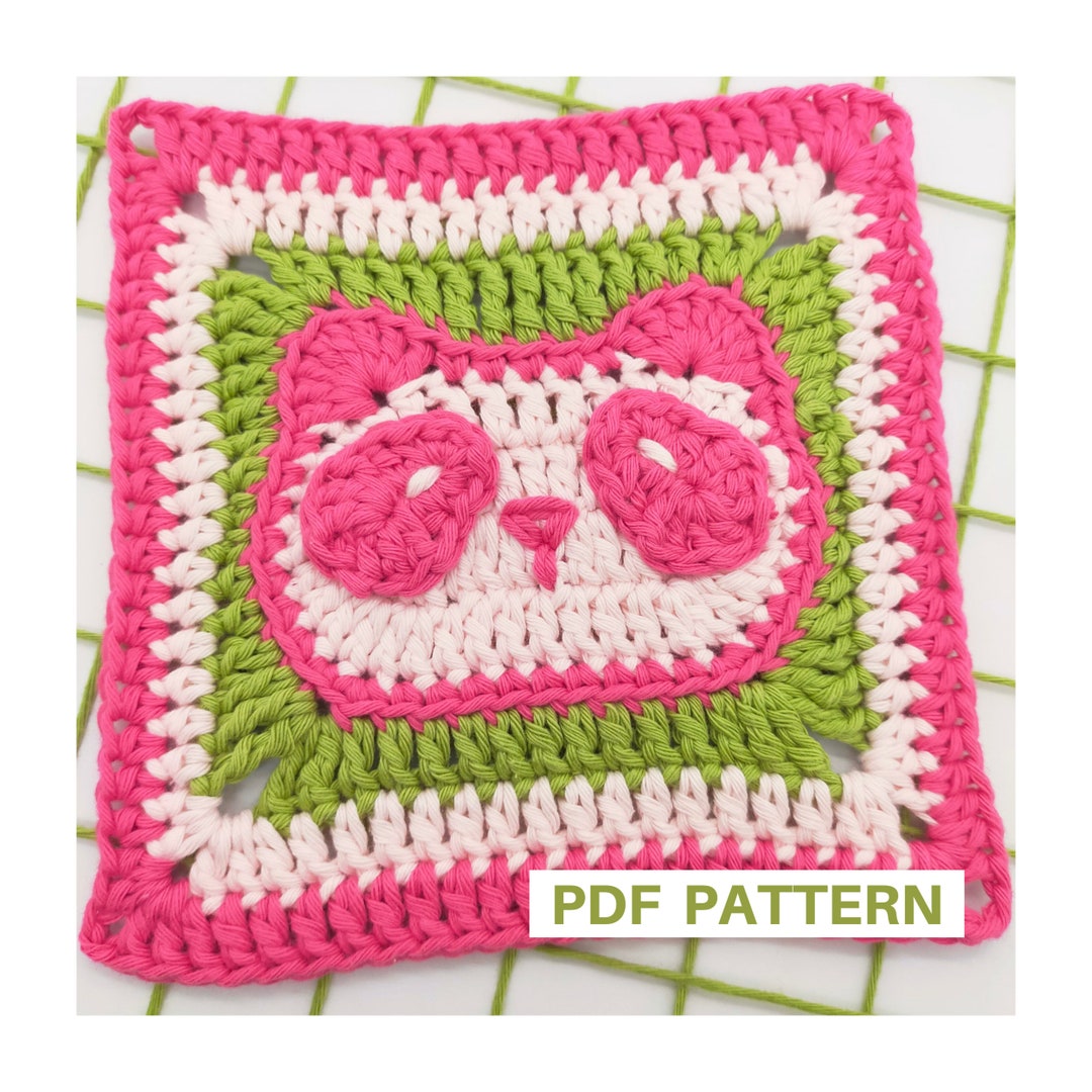 Pink Panda Crochet Pattern, Panda Bear Granny Square, Bear for Baby ...