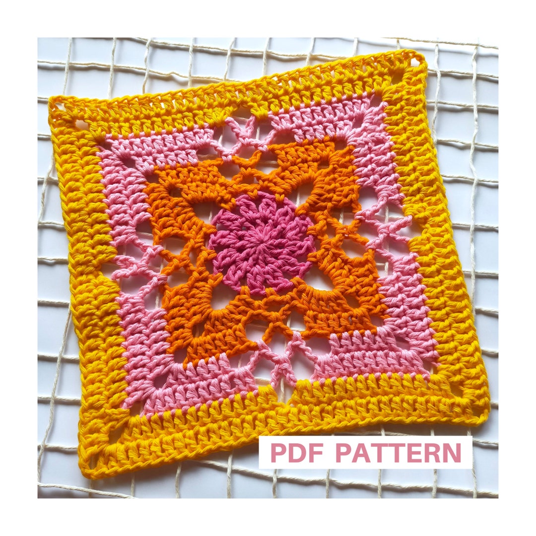 Large Granny Square for Blankets, Big Granny Square Pattern for Fun ...