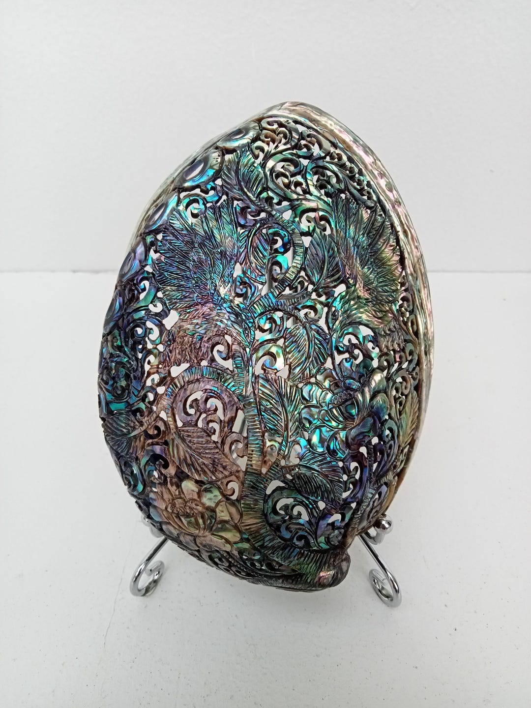 Carved Abalone Shell Hummingbird Theme Paua Abalone Real and Natural ...