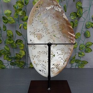 Hand Carved Pearl Mussel Clam Shell XL Size,hummingbird Theme,real and ...