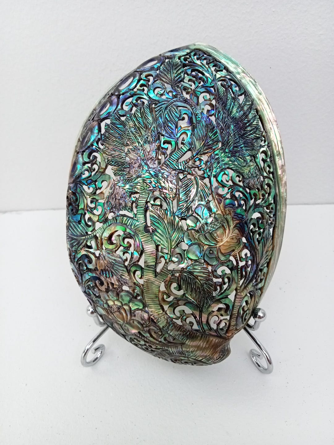 Carved Abalone Shell Hummingbird Theme Paua Abalone Real and Natural ...