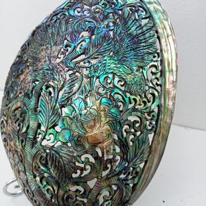 Carved Abalone Shell Hummingbird Theme Paua Abalone Real and Natural ...