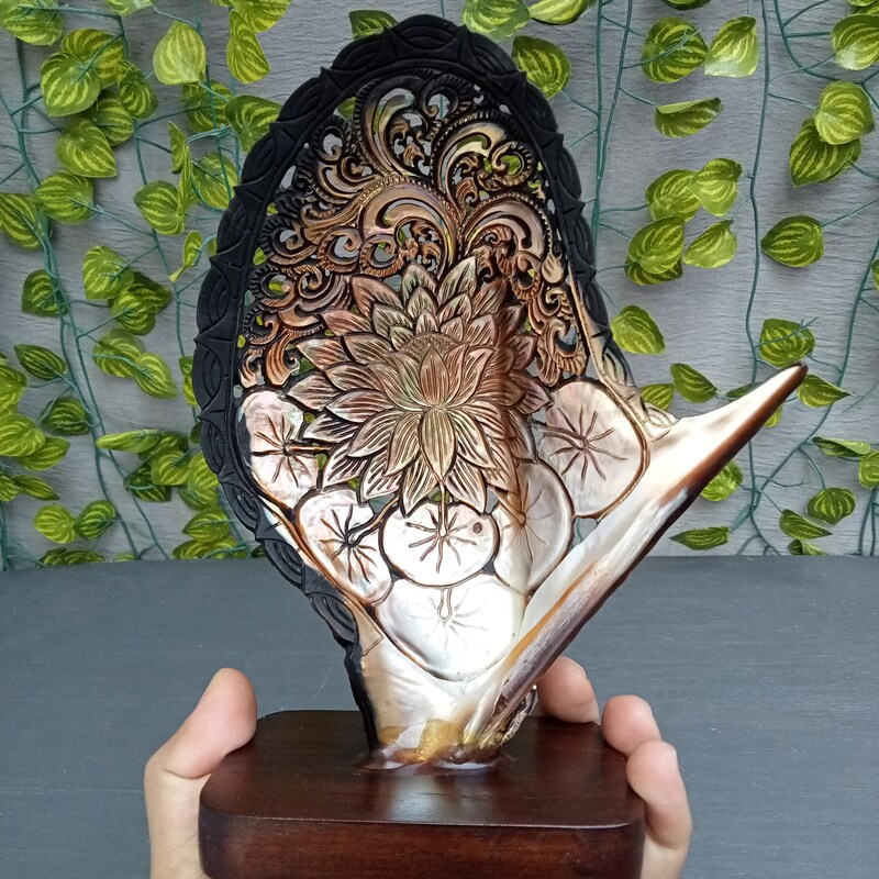 Carved Shell Ring - Etsy