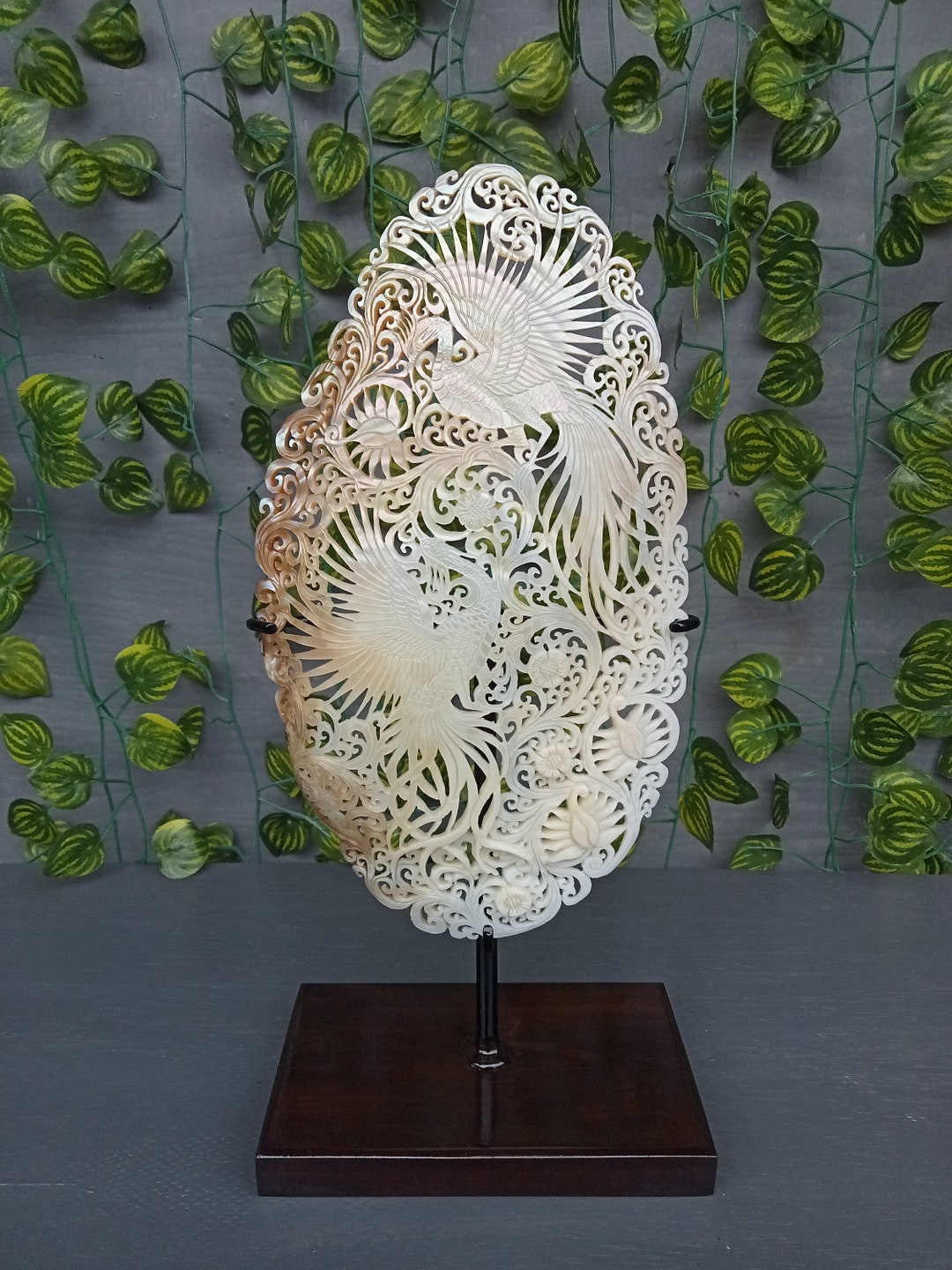 Hand Carved Pearl Mussels Clam Shell XL Sizephoenix - Etsy