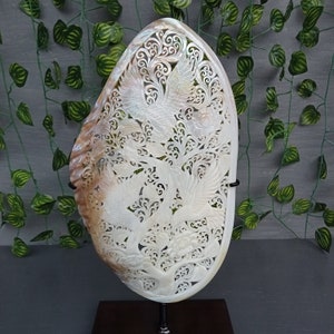 Hand Carved Pearl Mussels Shell Large Sizewith - Etsy