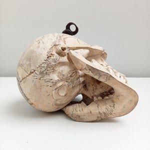Carved Skull,wooden Human Skull With Centipede,skull Replica,skull Art ...
