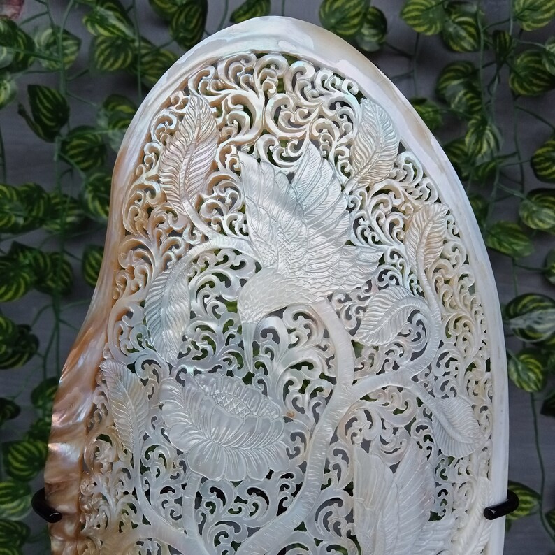Hand Carved Pearl Mussels Shell Large Sizewith - Etsy